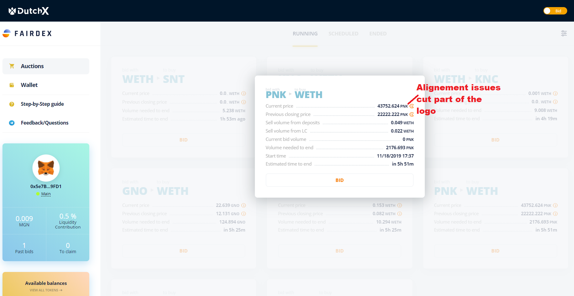 fix(bid window partially cut) · Issue #5 · kleros/dutchx · GitHub