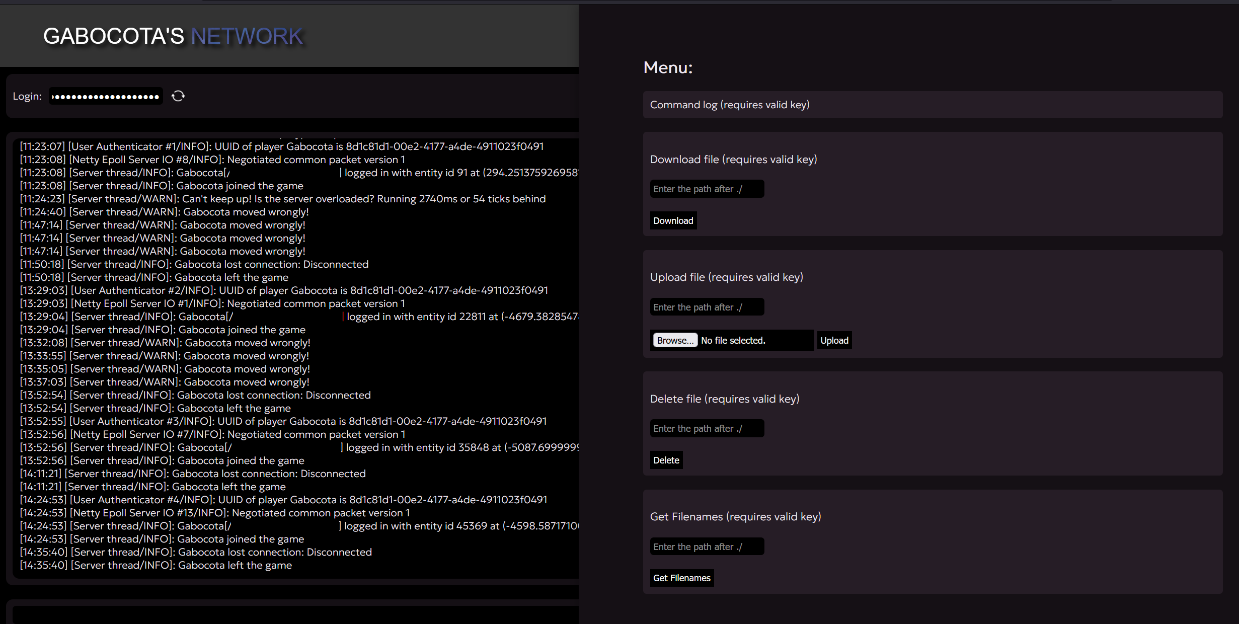 GitHub - Gabocota/mc-console: An open-source minecraft server control panel made for a homebrew ...
