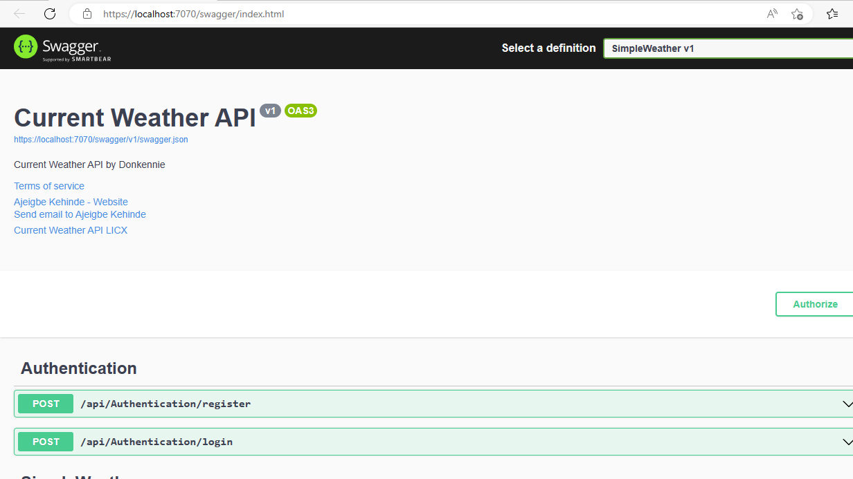 GitHub - donkennie/SimpleWeather: Create a simple weather RESTful API using .NET6 including ...