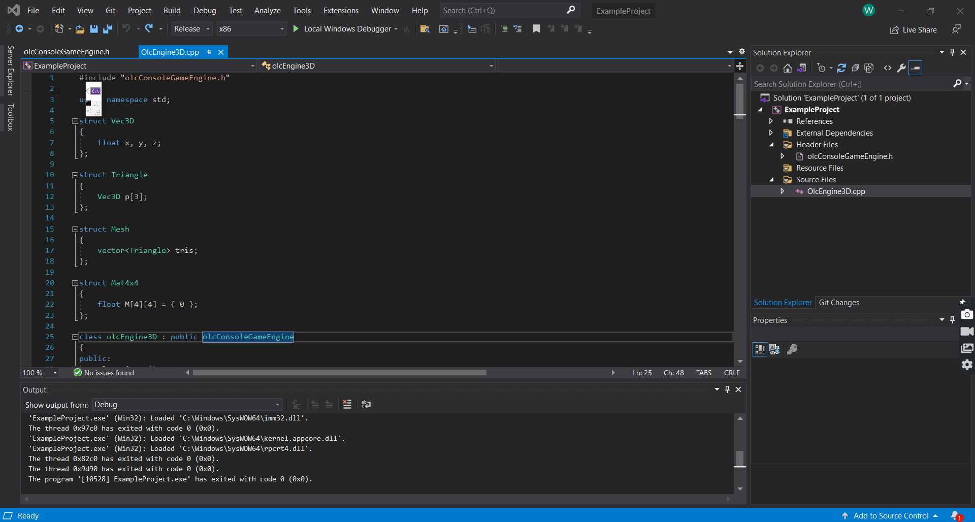 Project exits when starting · Issue #270 · OneLoneCoder/olcPixelGameEngine · GitHub