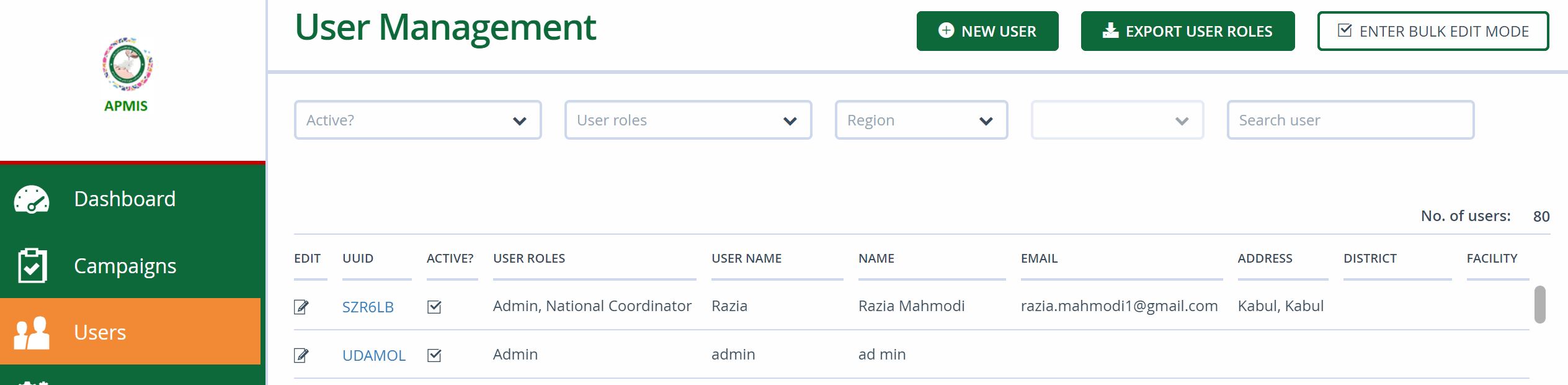 Adding title for User fields · Issue #100 · AFG-Polio-Data/APMIS-Project · GitHub