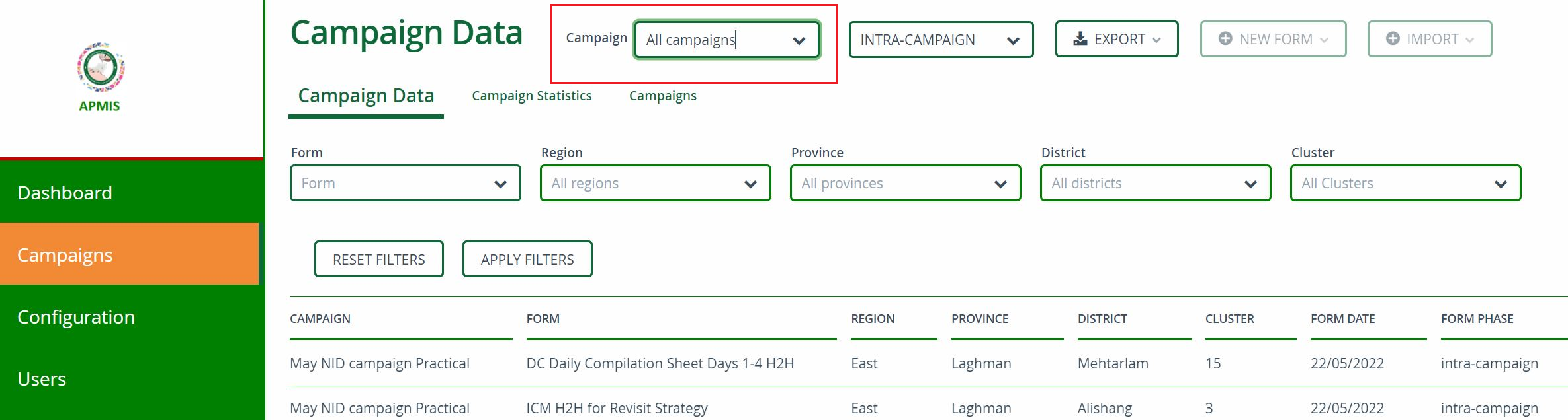 Exclude archived data from the "all campaigns" drop down selection in Campaign Data · Issue #162 ...