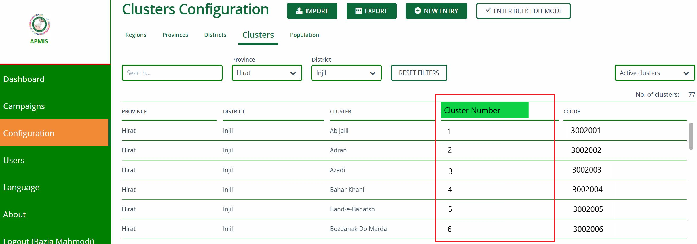 Add 'Cluster Number' Column (variable) to Cluster · Issue #163 · AFG-Polio-Data/APMIS-Project ...