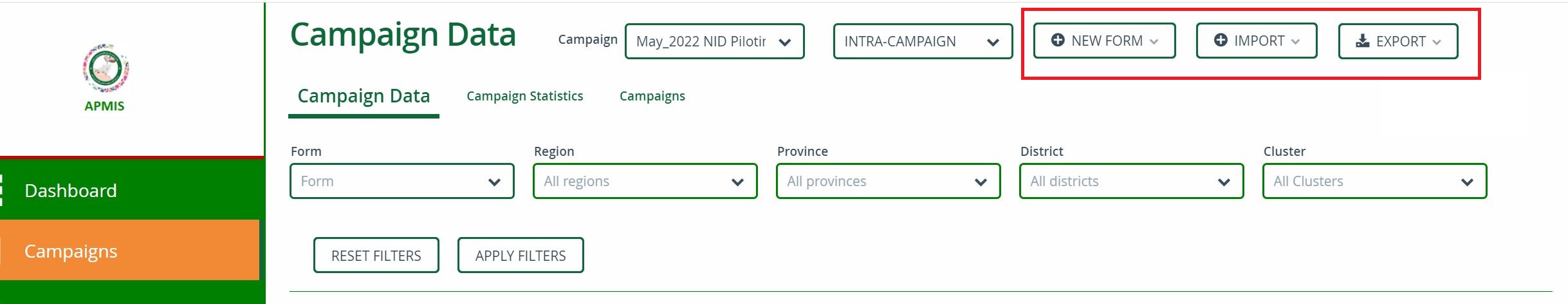 Campaign changes · Issue #192 · AFG-Polio-Data/APMIS-Project · GitHub