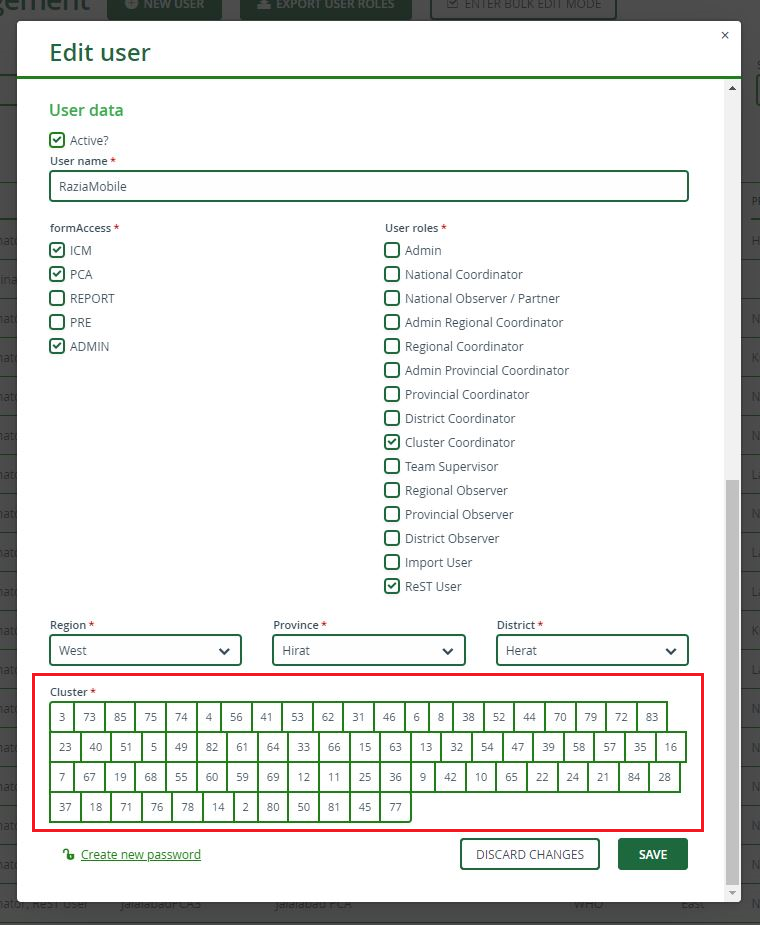 Cluster numbers to which users are assigned do not stand selected · Issue #265 · AFG-Polio-Data ...