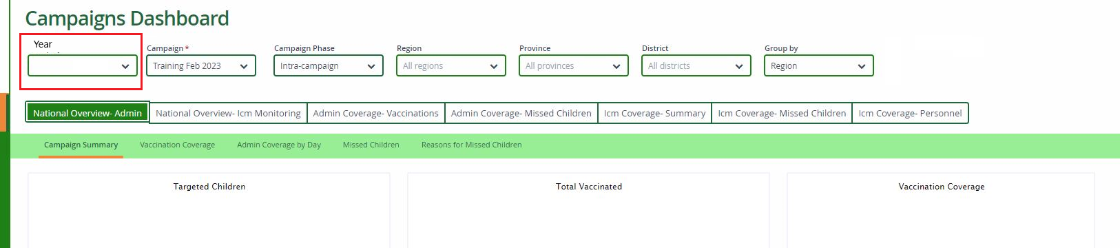 Adding Year to Dashboard and Campaign pages · Issue #388 · AFG-Polio-Data/APMIS-Project · GitHub