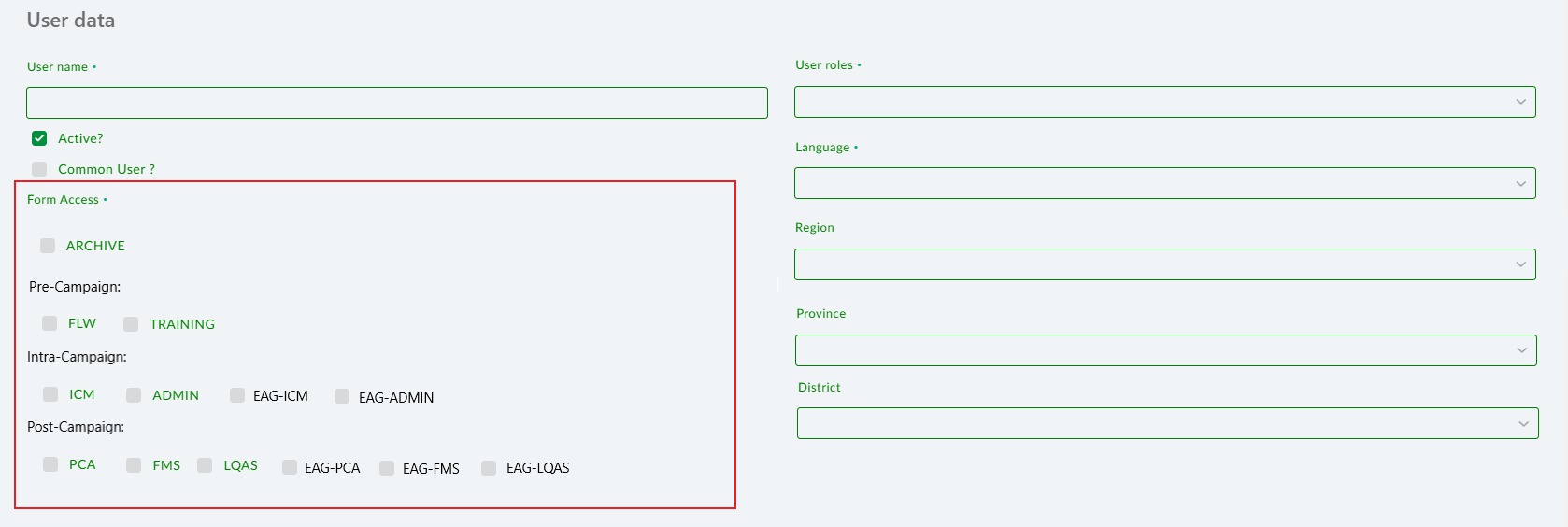 Redesign user page layout · Issue #552 · AFG-Polio-Data/APMIS-Project · GitHub
