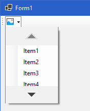 Button height is too high for up/down arrows in ToolStripSplitButton DropDown, when a ...
