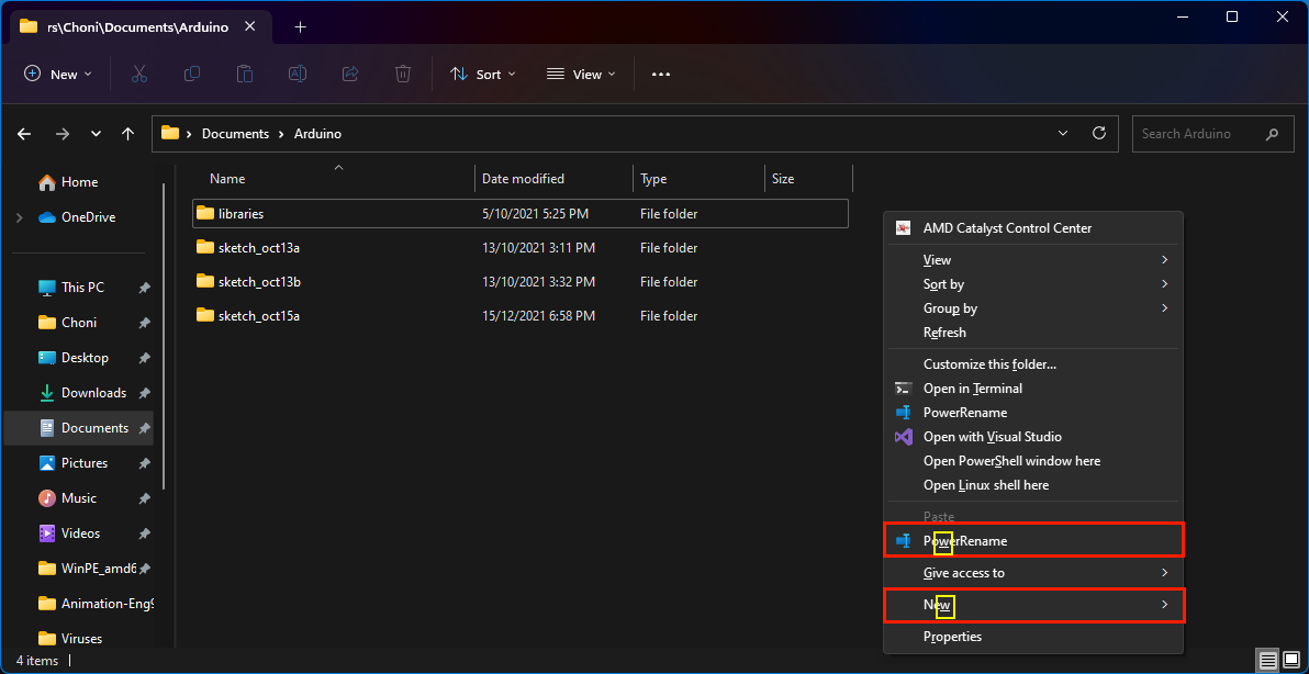 Quick power-rename keystroke clashes with new in the right-click menu ...