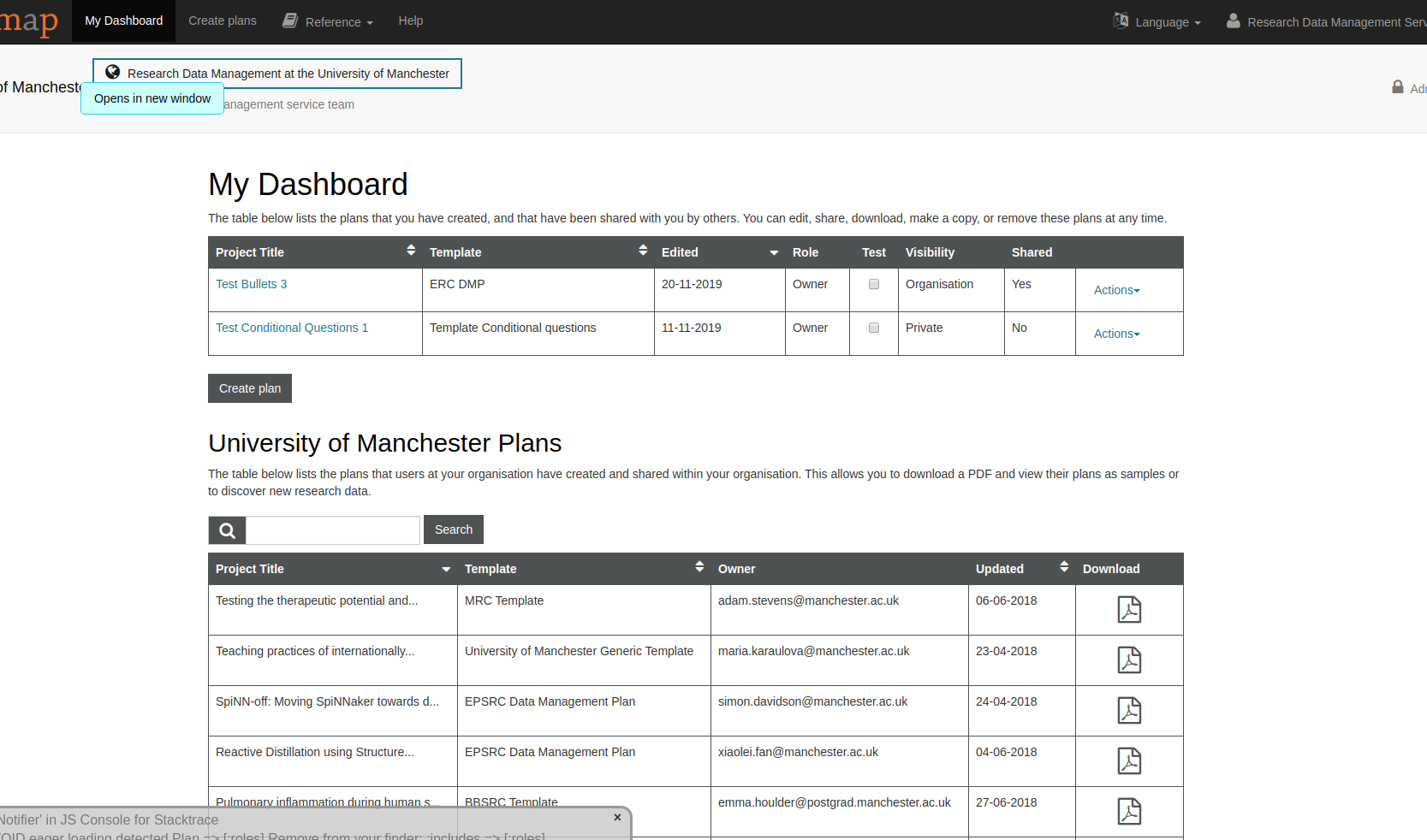 Modal dialogs do not close when they lose focus · Issue #1450 · DMPRoadmap/roadmap · GitHub