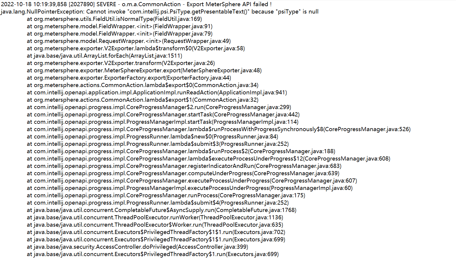 [BUG]idea中的项目可以正常编译打包运行，但是导出MeterSphere时报错 psiType is null · Issue #18664 · metersphere ...