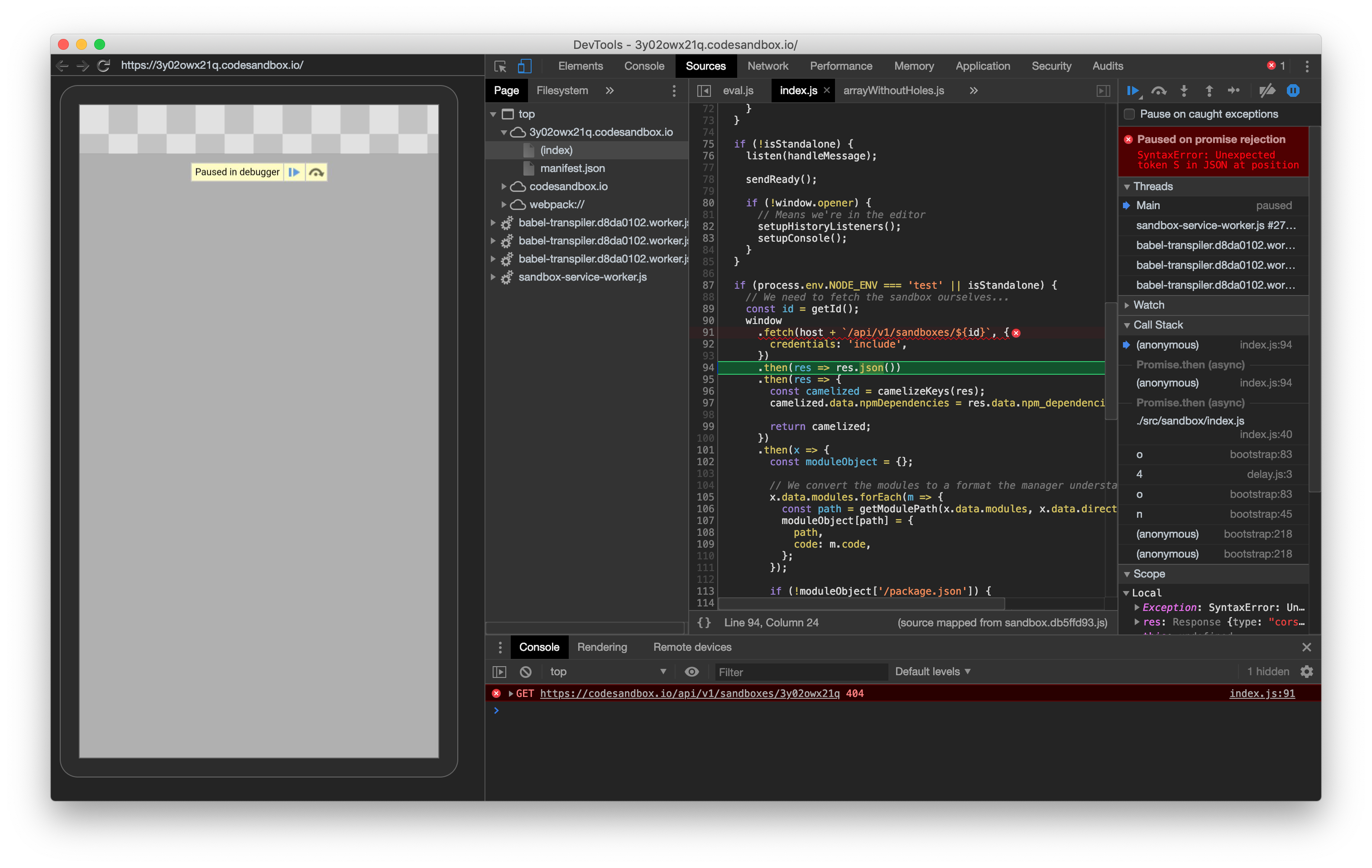 Error in CodeSandbox on Android · Issue #1549 · codesandbox/codesandbox ...