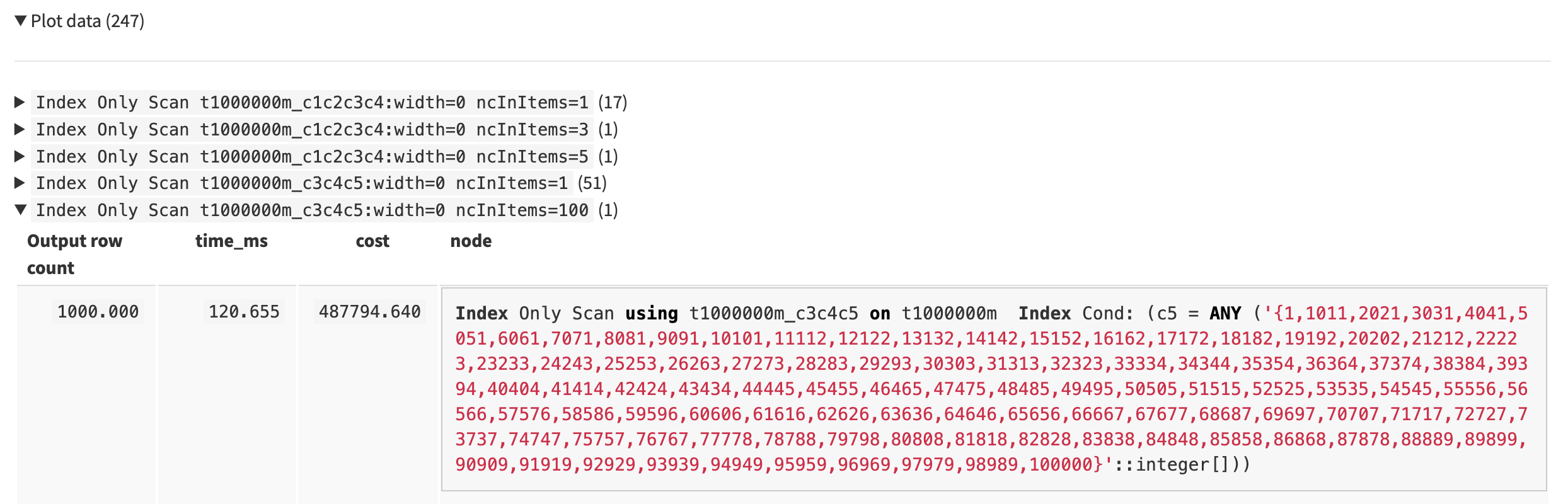 [ysql] Index Scan Index Only Scan With Literal In List Containing Contiguous Values Costed Way