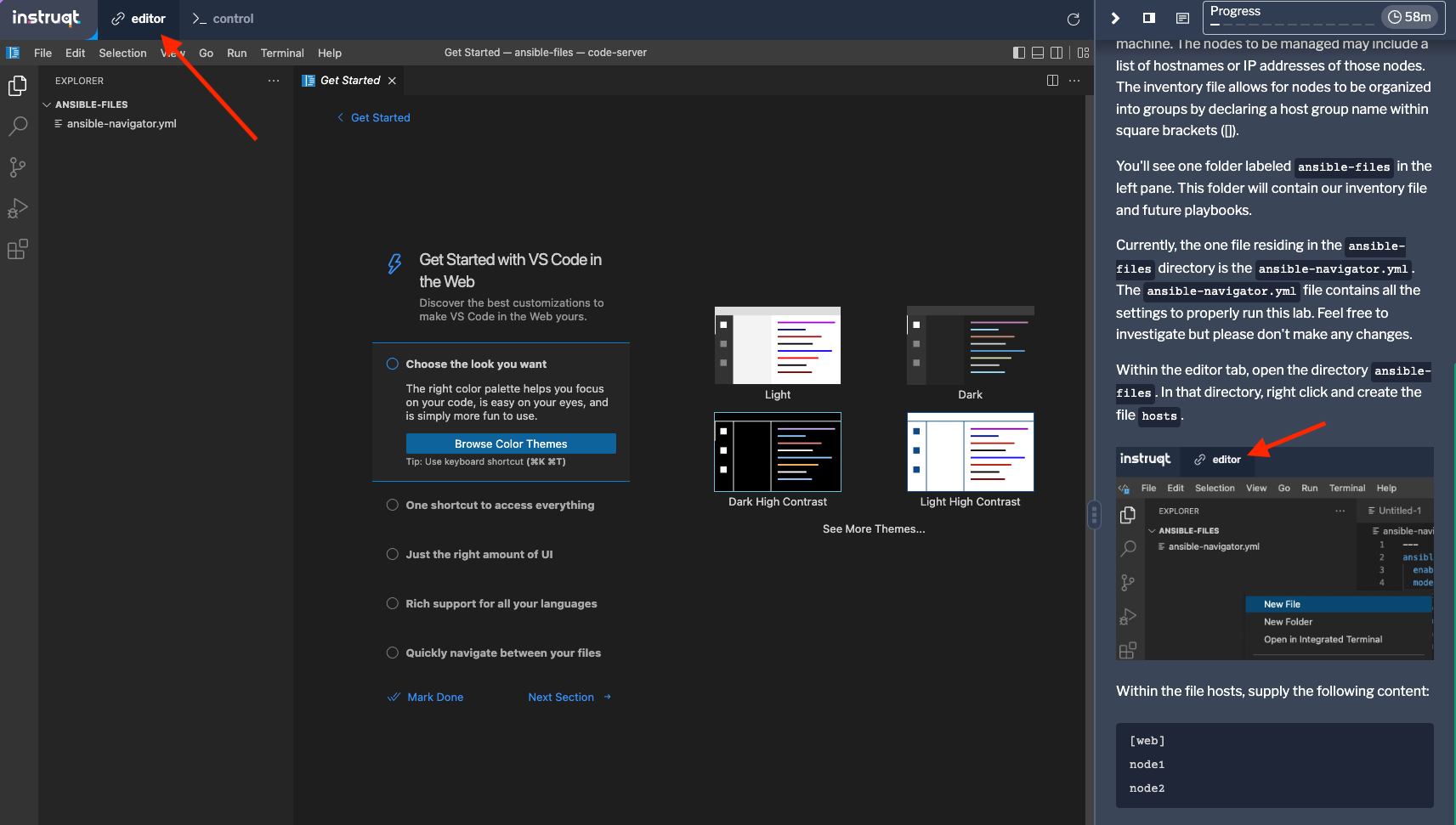 Issue with Writing First Playbook slug ID: playbook-inventory · Issue #346 · ansible/instruqt ...