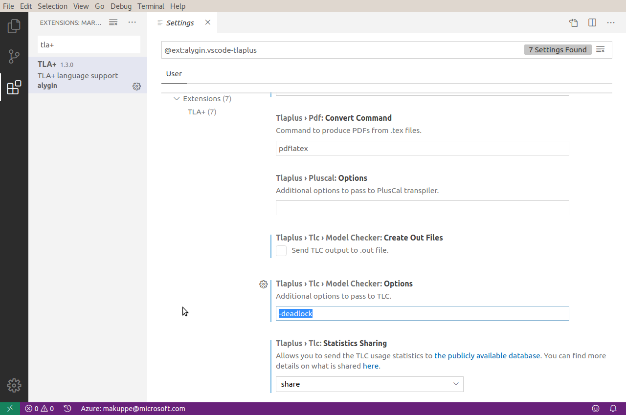 How to disbable deadlock checking? · Issue #135 · tlaplus/vscode-tlaplus · GitHub