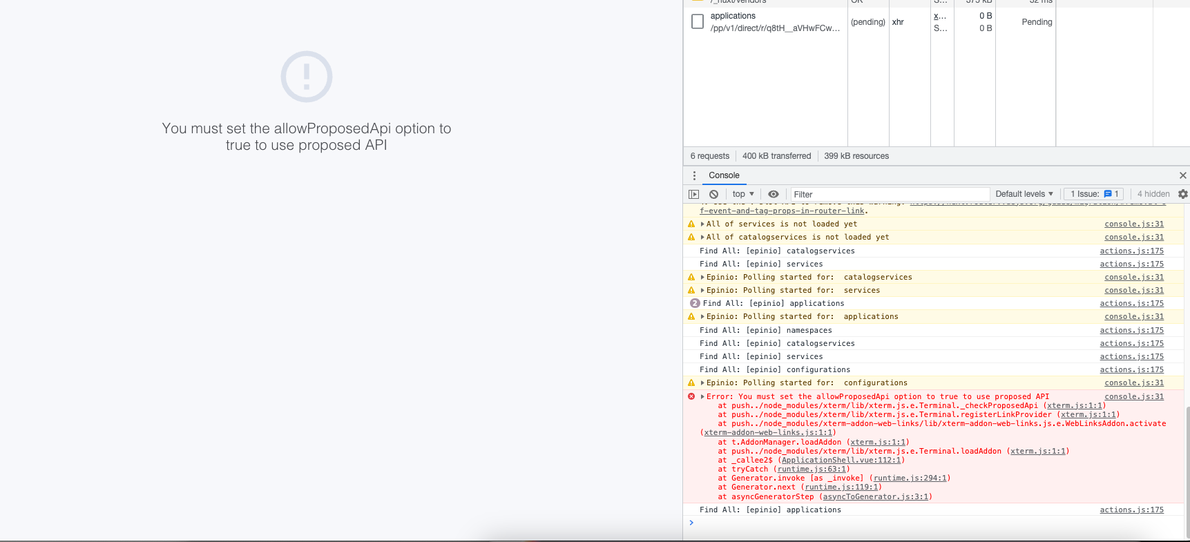 [ui] Appliction Shell Breaks · Issue 184 · Epinio Ui · Github