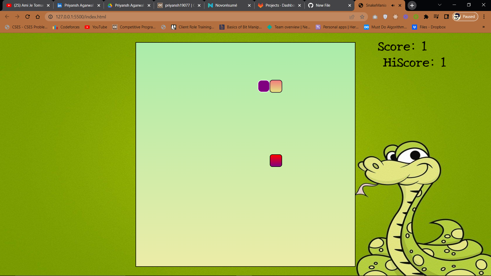 GitHub - sanskar-saxena/Slither-Snake-Gamee: Made using HTML5, CSS3 ...