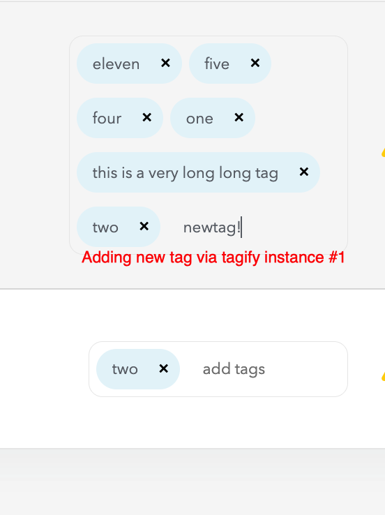 Refresh whitelist across multiple tagify instances · Issue #1184 · yairEO/tagify · GitHub