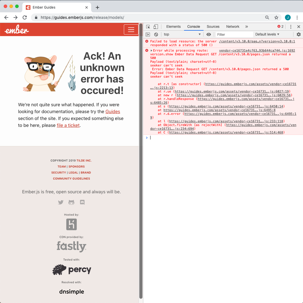 Ember Guides: Ack! An unknown error has occured! · Issue #893 · ember ...