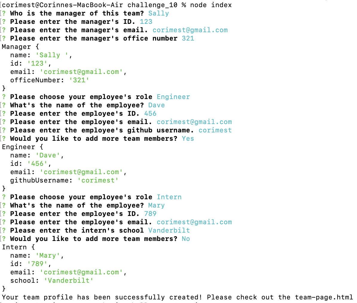 GitHub - corimest/team-profile-generator
