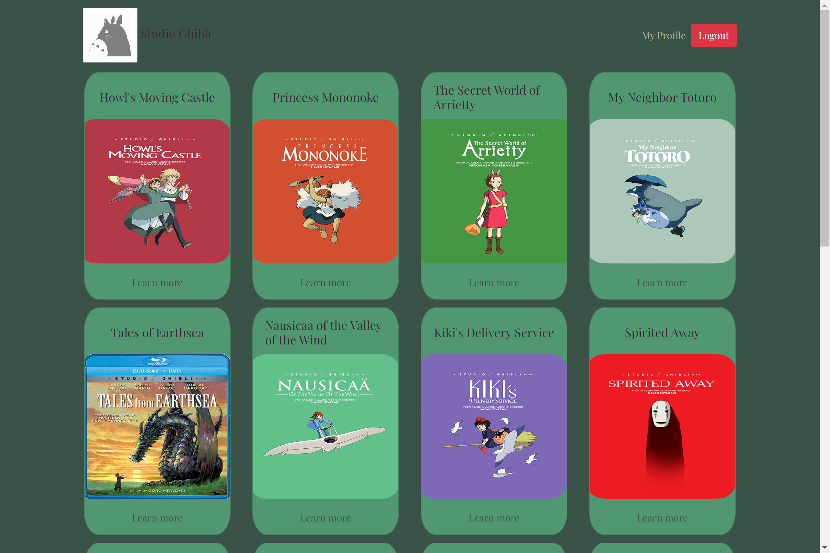 GitHub - FoxyHart/StudioGhibli-client: Client side for Stuido Ghibli application