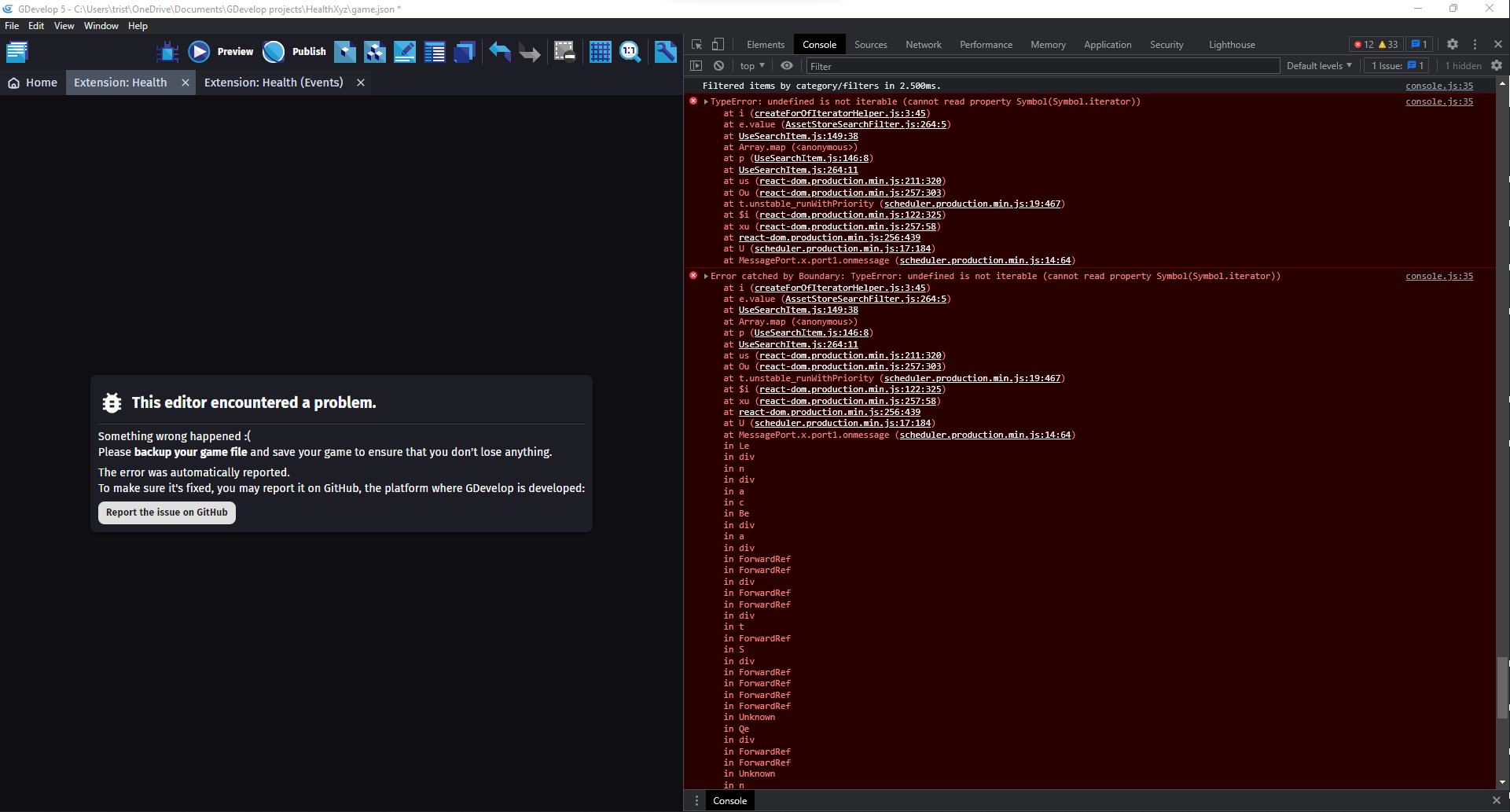 Crash while using an editor · Issue #4211 · 4ian/GDevelop · GitHub