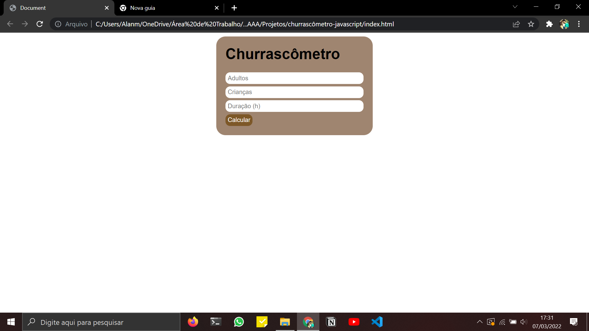 GitHub - AlanMoreira13/Churrascometro
