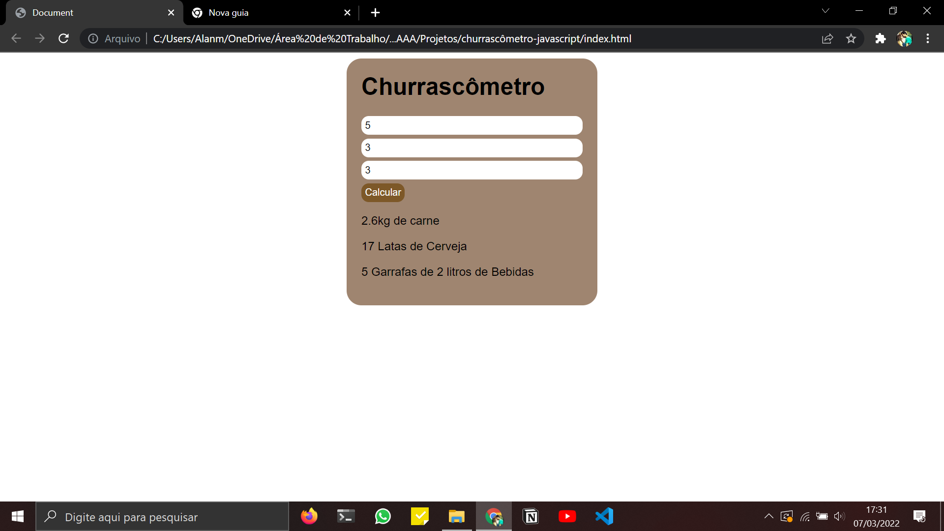 GitHub - AlanMoreira13/Churrascometro