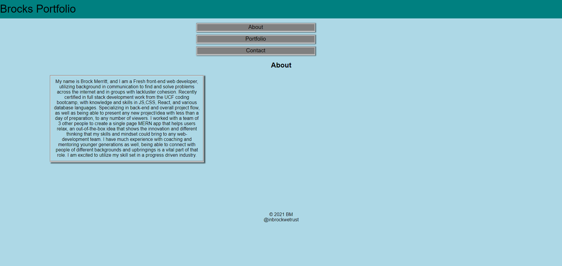 GitHub - Brock-Merritt/Portfolio: A portfolio that congregates my ...