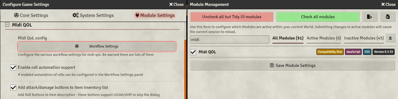Buttons added to items by midi qol not rendering · Issue #147 · sdenec/tidy5e-sheet · GitHub