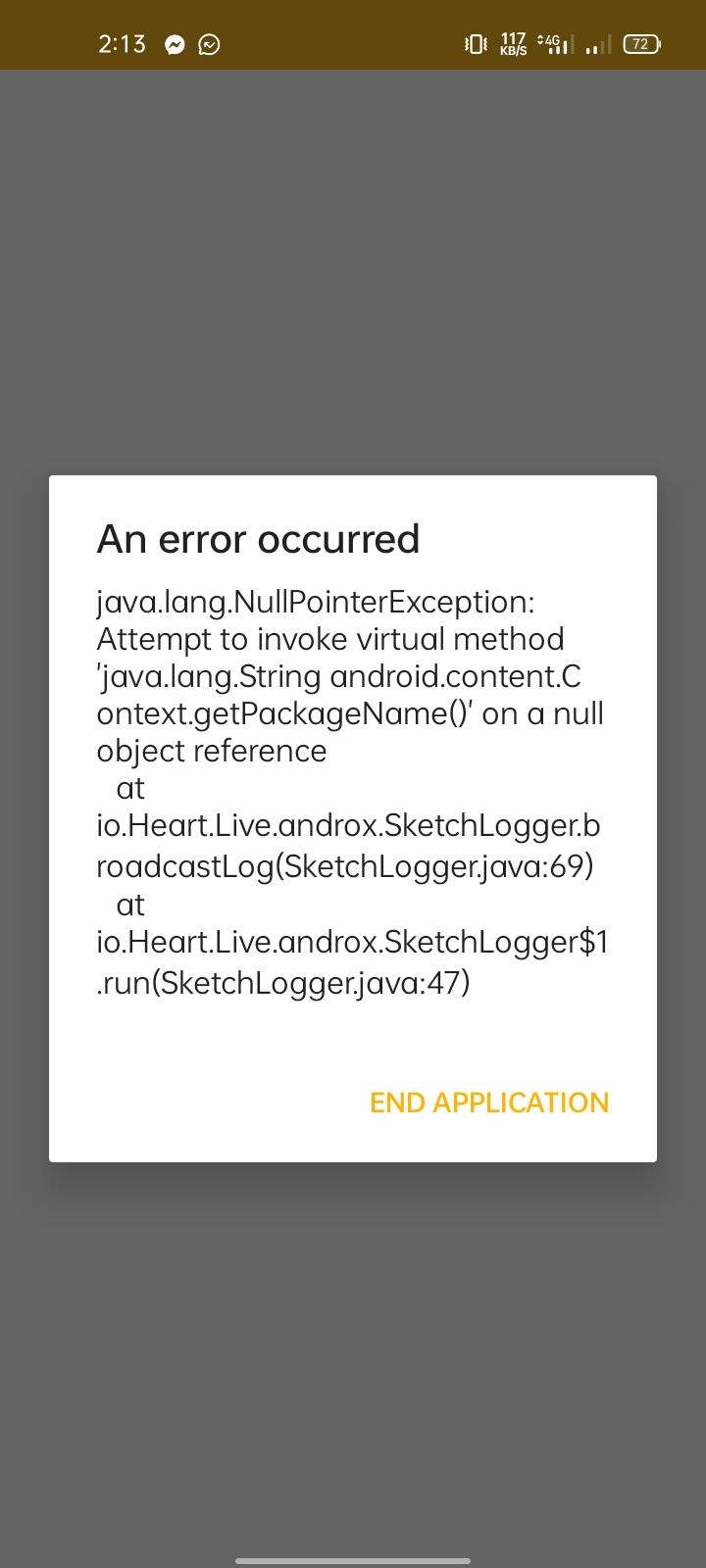 Sketchlogger Error With Custom Application Class · Issue 558