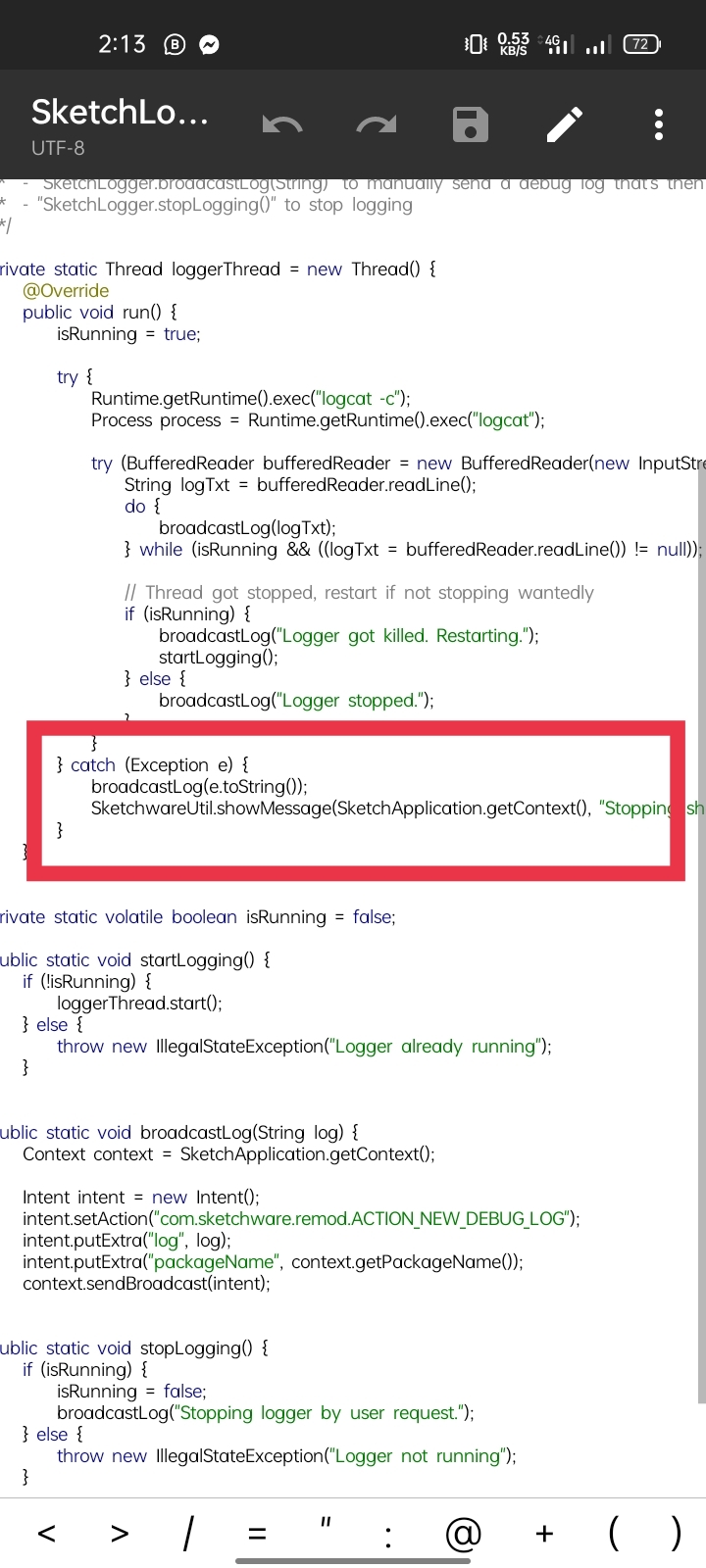 Sketchlogger Error With Custom Application Class · Issue 558