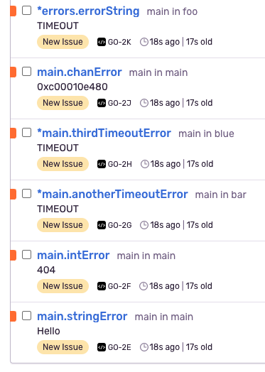 Go Sdk Sentry Only Recognizes Custom Error Type If It Is A Struct · Issue 347 · Getsentry 9854