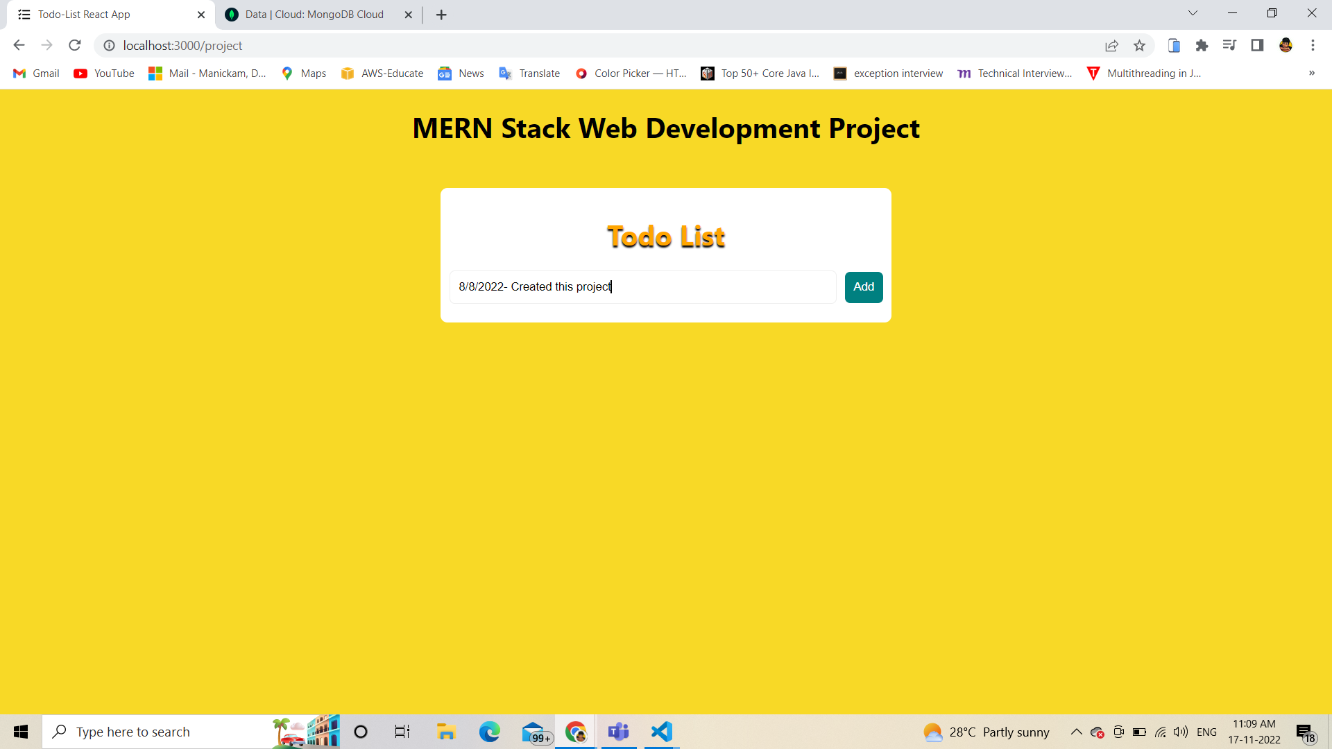 GitHub - dharunm22/todo-project