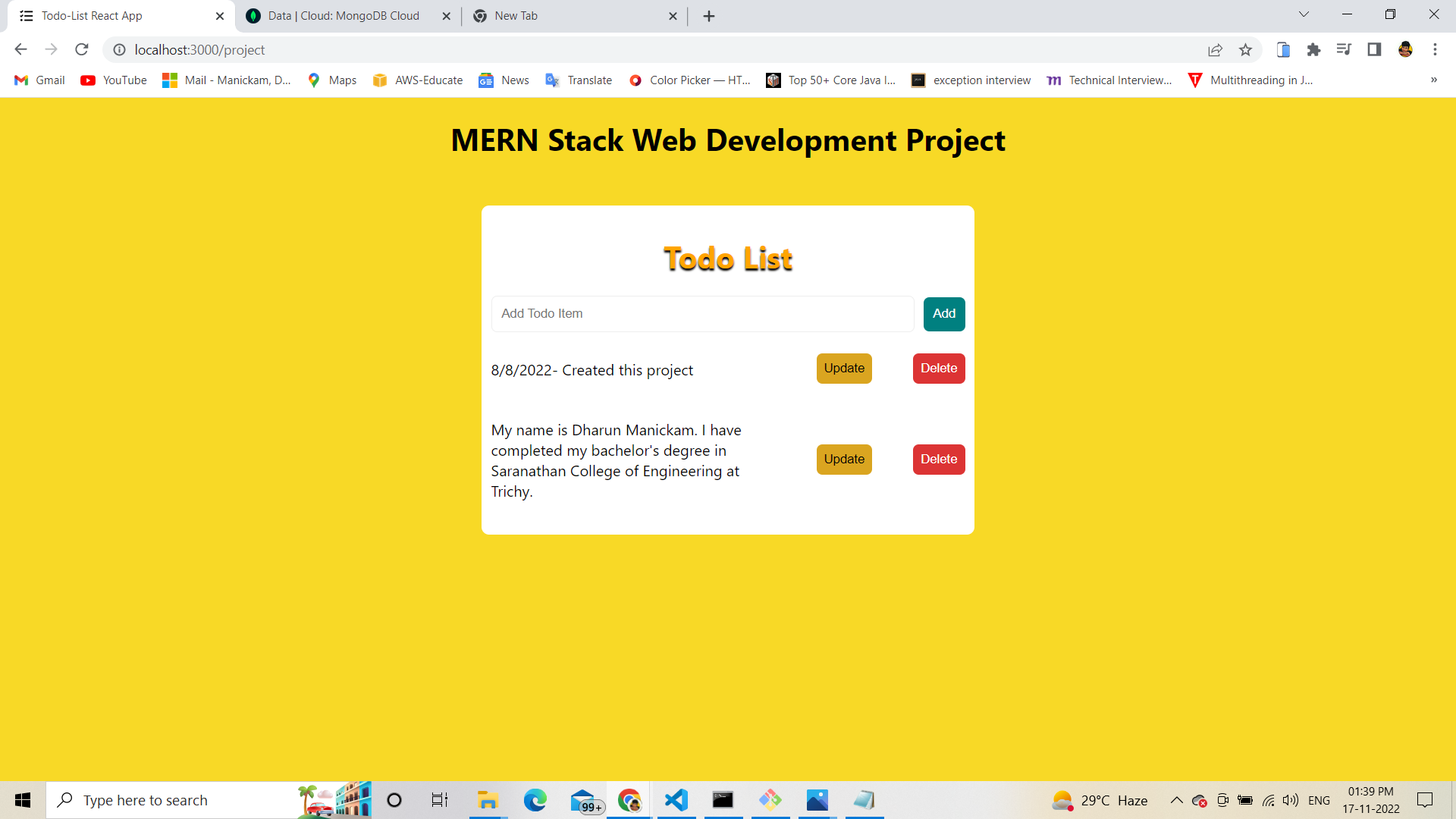 GitHub - dharunm22/todo-project