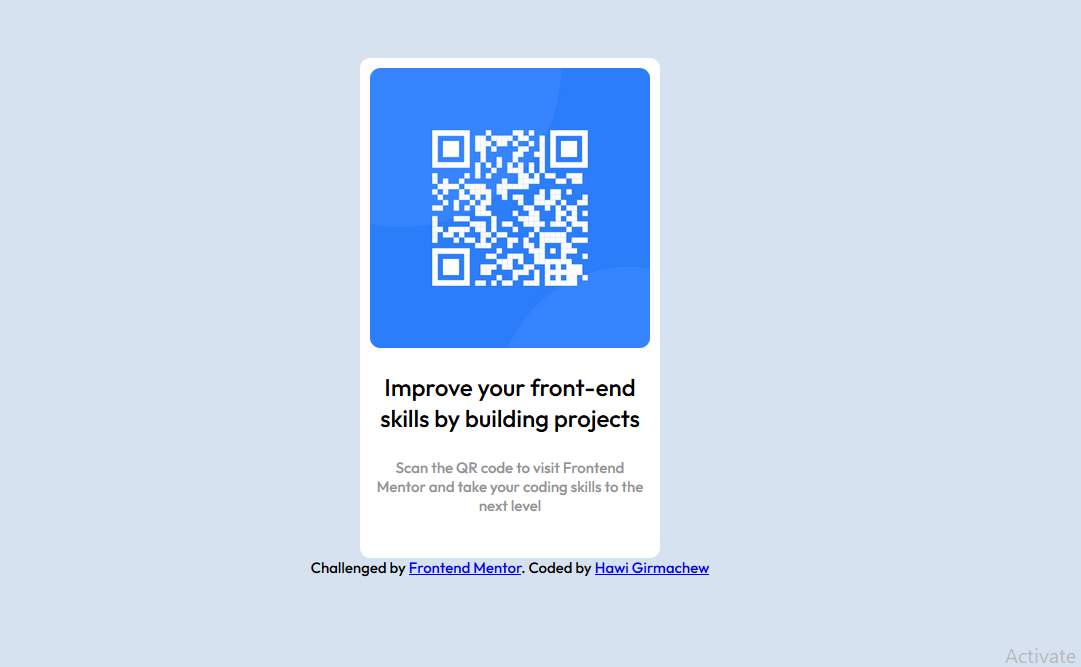 Qr Code With Html Css Readme Md At Main · Hawigirmachew Qr Code With