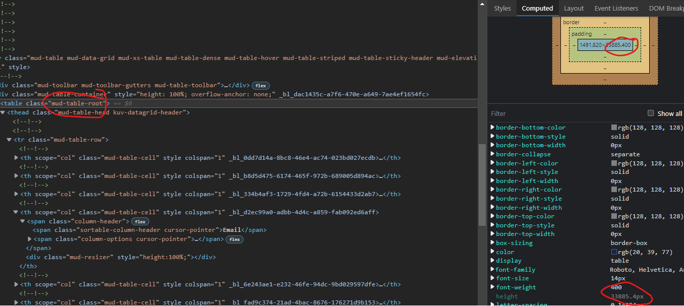 Make table height work with percentages · Issue #2265 · MudBlazor/MudBlazor · GitHub
