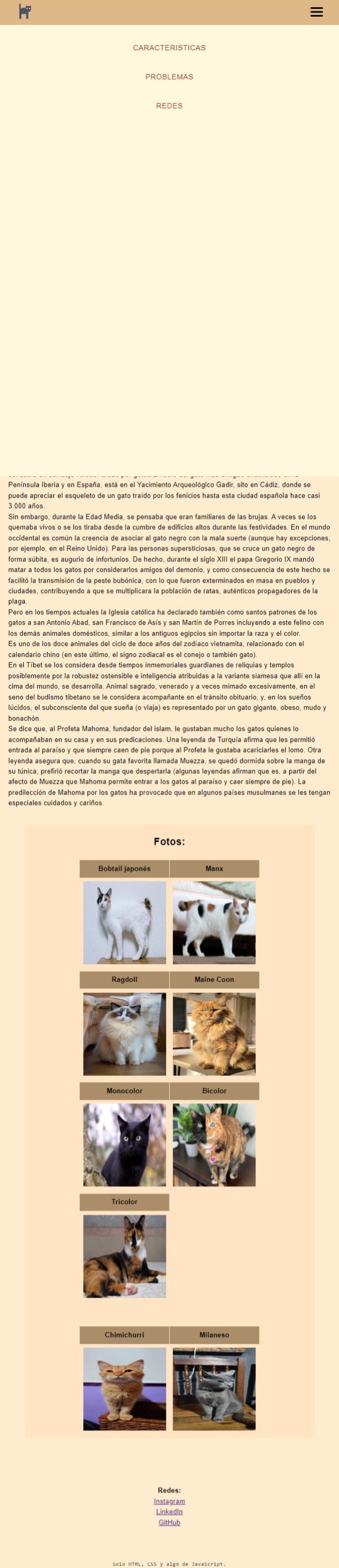 GitHub - RavarottoIvan/Cat-Info: Página con información recopilada sobre los gatos.