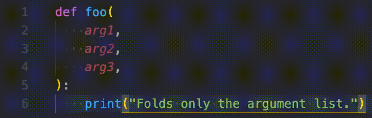 Folds only argument list, not the entire function · Issue #934 ...