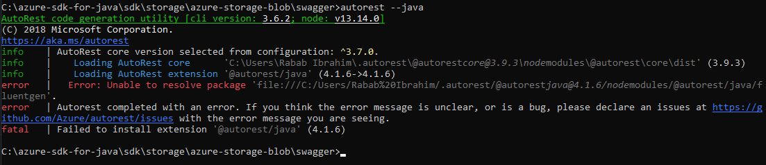 [BUG] Autorest not working for directories with spaces Java · Issue #1802 · Azure/autorest.java ...
