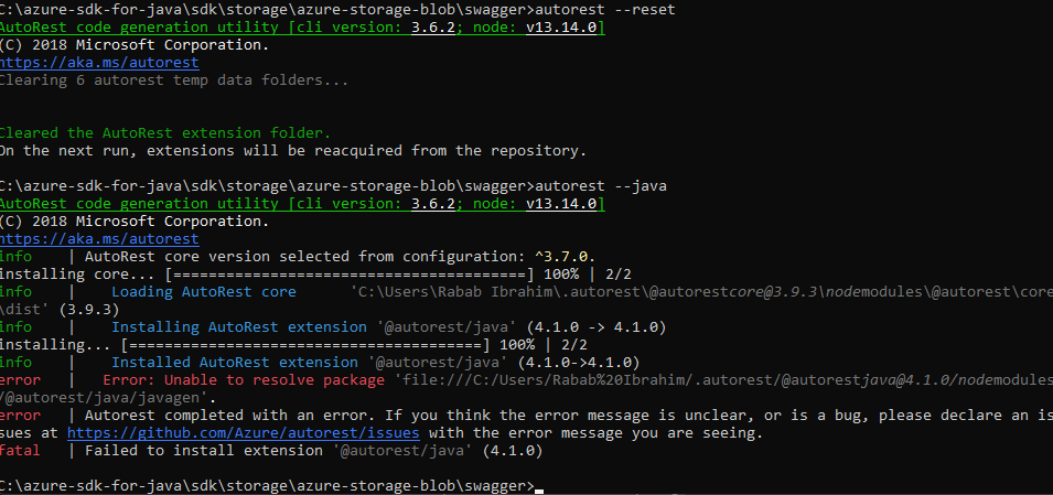 [BUG] Autorest not working for directories with spaces Java · Issue #1802 · Azure/autorest.java ...