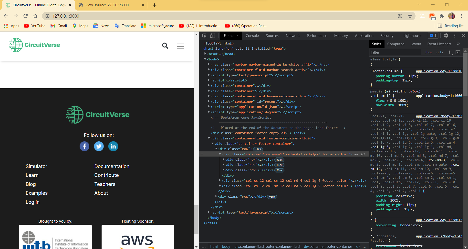 Centering the social icons in the footer · Issue #2720 · CircuitVerse/CircuitVerse · GitHub