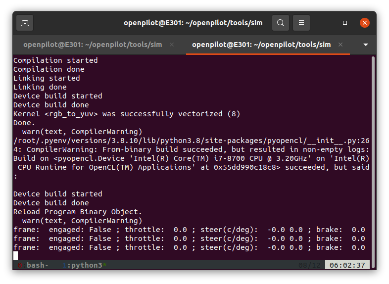 start the simulation but nothing happend. · Issue #23152 · commaai/openpilot · GitHub