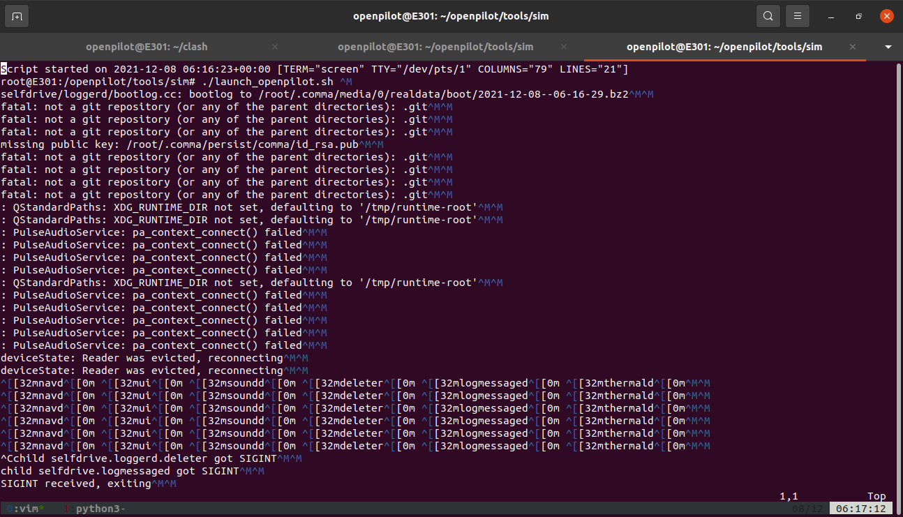 start the simulation but nothing happend. · Issue #23152 · commaai/openpilot · GitHub