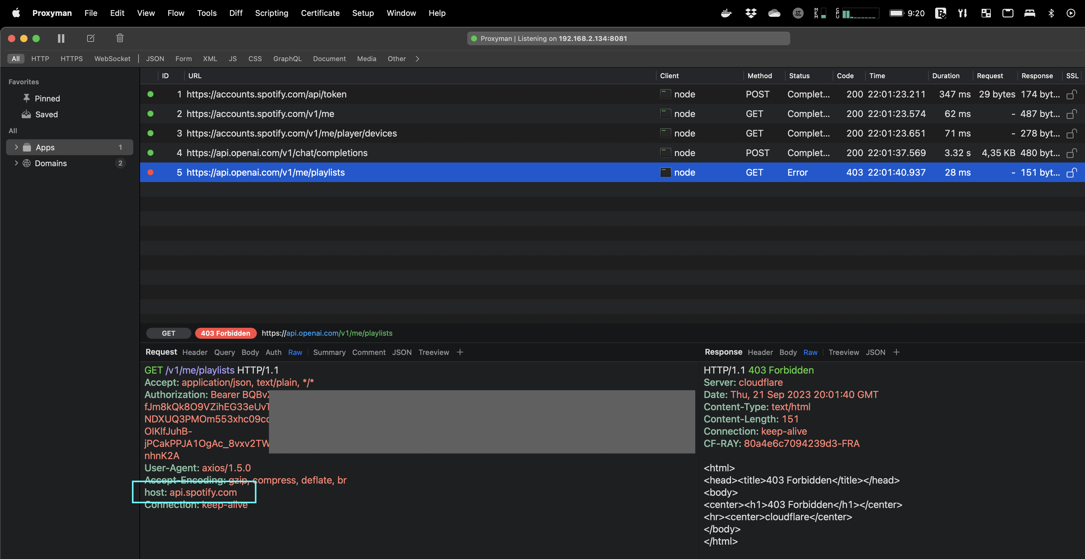 Wrong target host is used although raw HTTP request shows the right ...