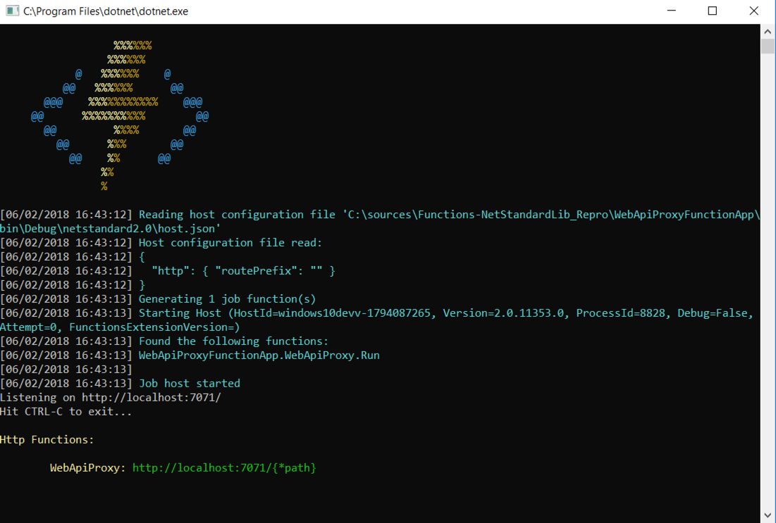 Function App V2 Referencing Standard Lib With Asp Core Packages System Private