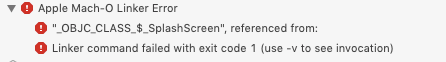 "_OBJC_CLASS_$_RNSplashScreen", referenced from: objc-class-ref in AppDelegate.o · Issue #318 ...