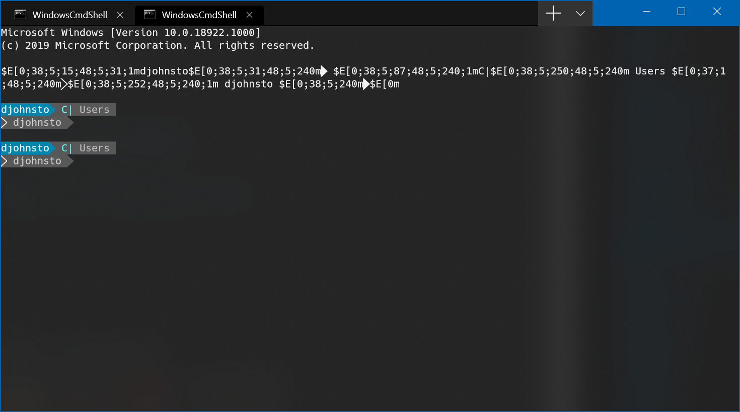 Prompt in cmd.exe when using clink is wrapped early · Issue #1616 · microsoft/terminal · GitHub
