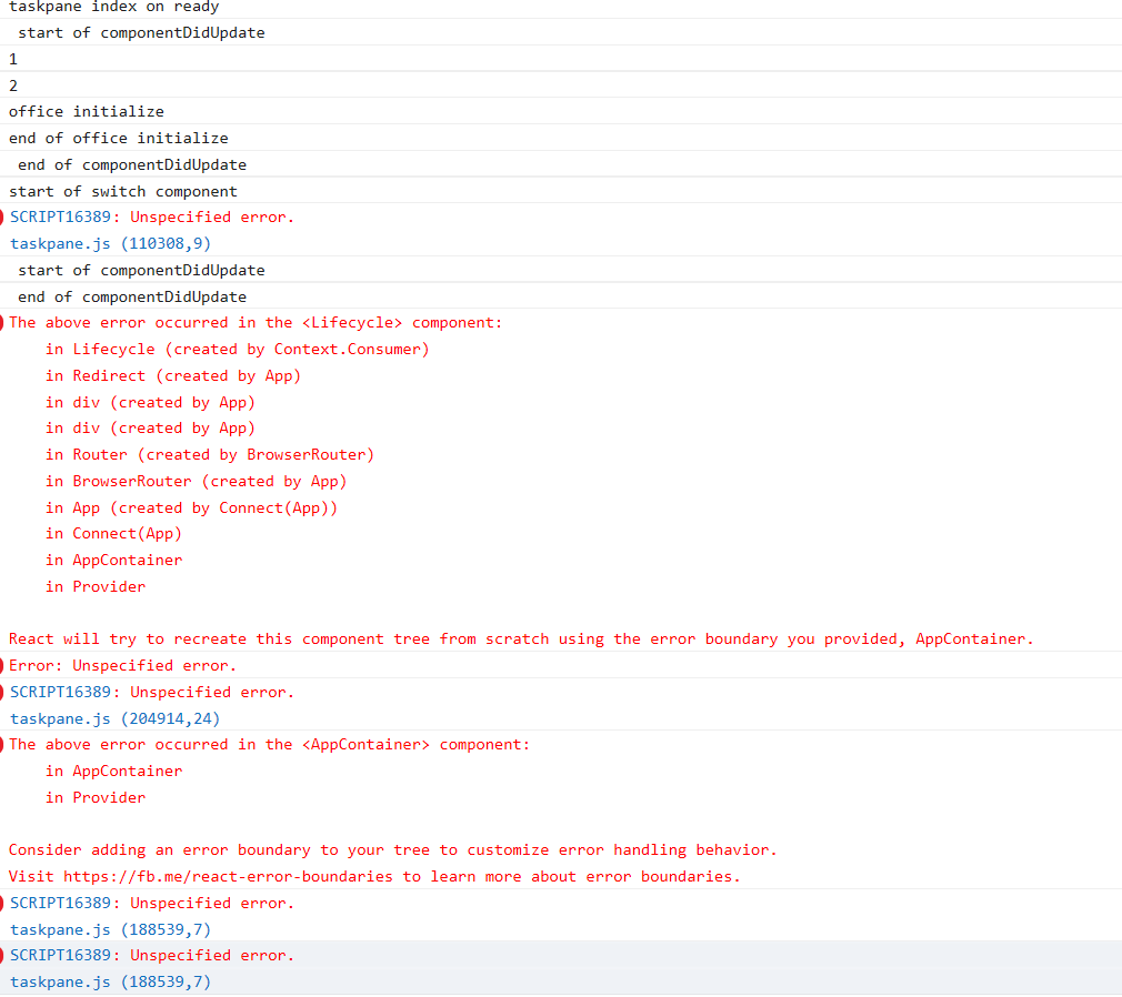 SCRIPT16389: Unspecified error · Issue #2106 · OfficeDev/office-js · GitHub