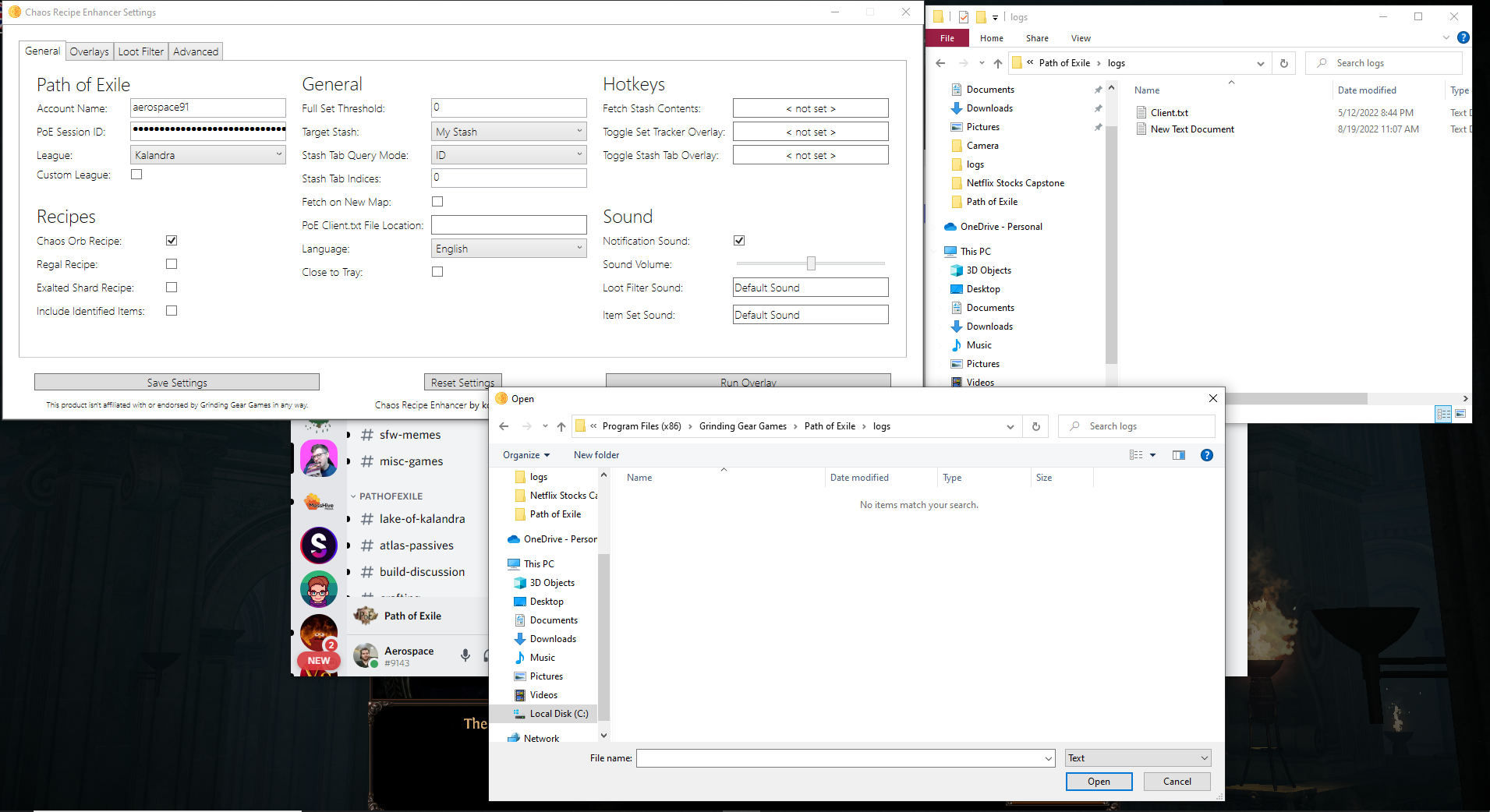 [Bug] [Unsorted] Unable to Select POE Client.txt file Location · Issue ...
